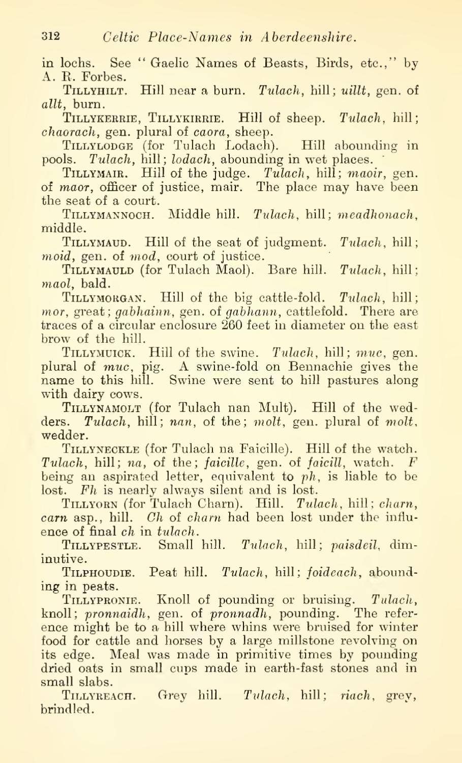CELT-LING-Font-CELTIC PLACE NAMES IN ABERDEENSHIRE-MILNE by Marcial ...