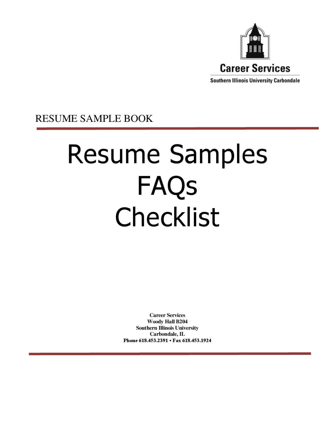 SIU Resume Sample by Southern Illinois University Carbondale - Issuu