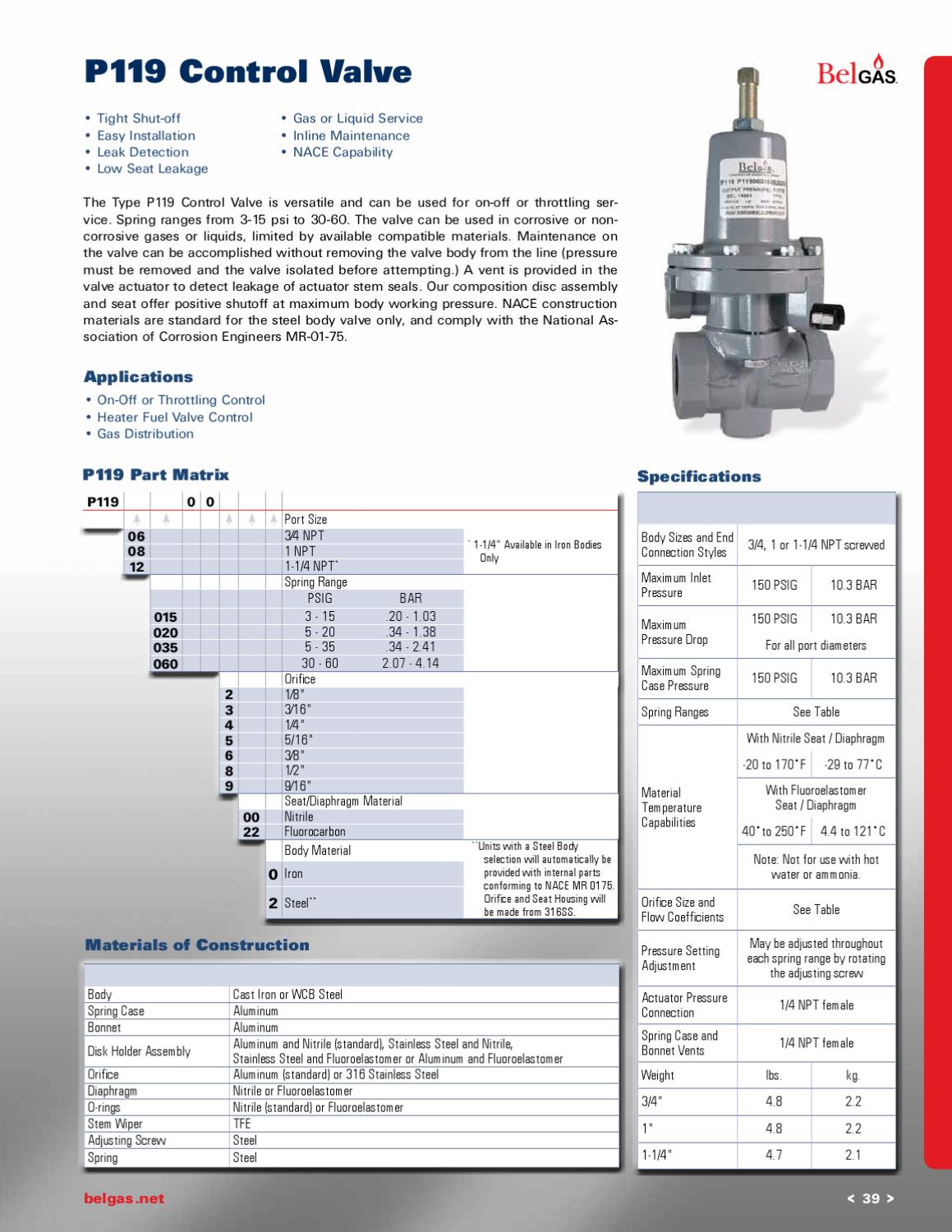 P119 Regulator Order Code & Parts Manual by RMC Process Controls ...