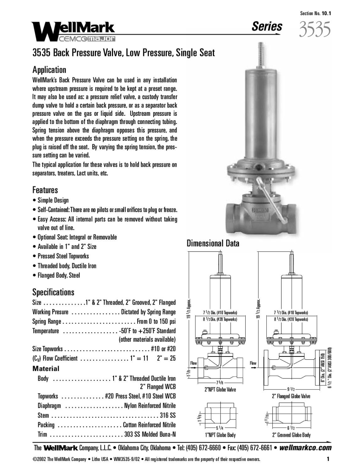 3535 Valve Specification, Order Code & Parts Manual by RMC Process ...