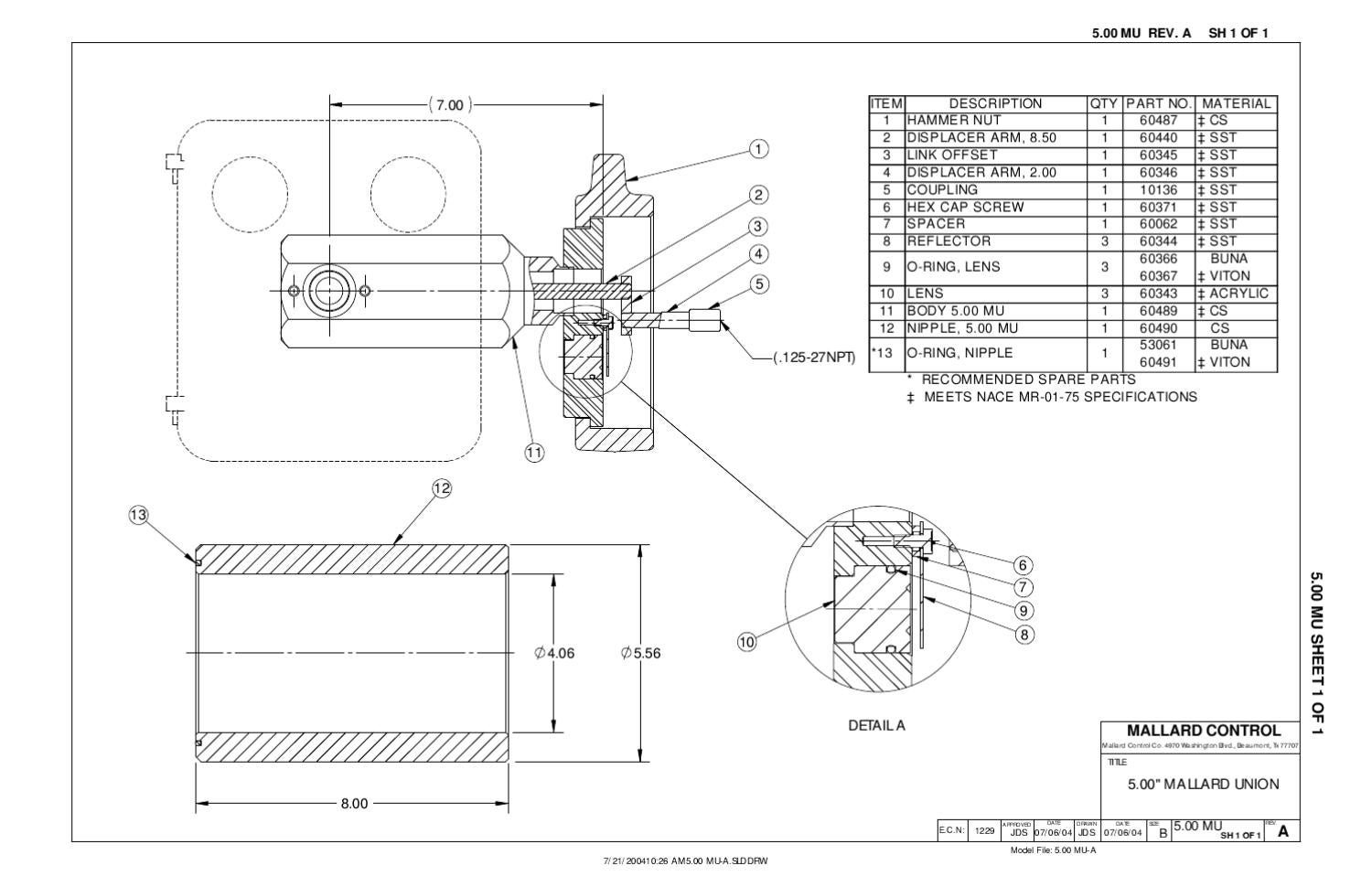5 in LLC Hammer Union Schematic by RMC Process Controls & Filtration ...