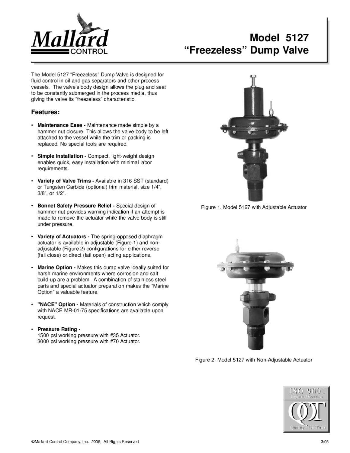5127 Valve Bulletin by RMC Process Controls & Filtration, LLC. - Issuu
