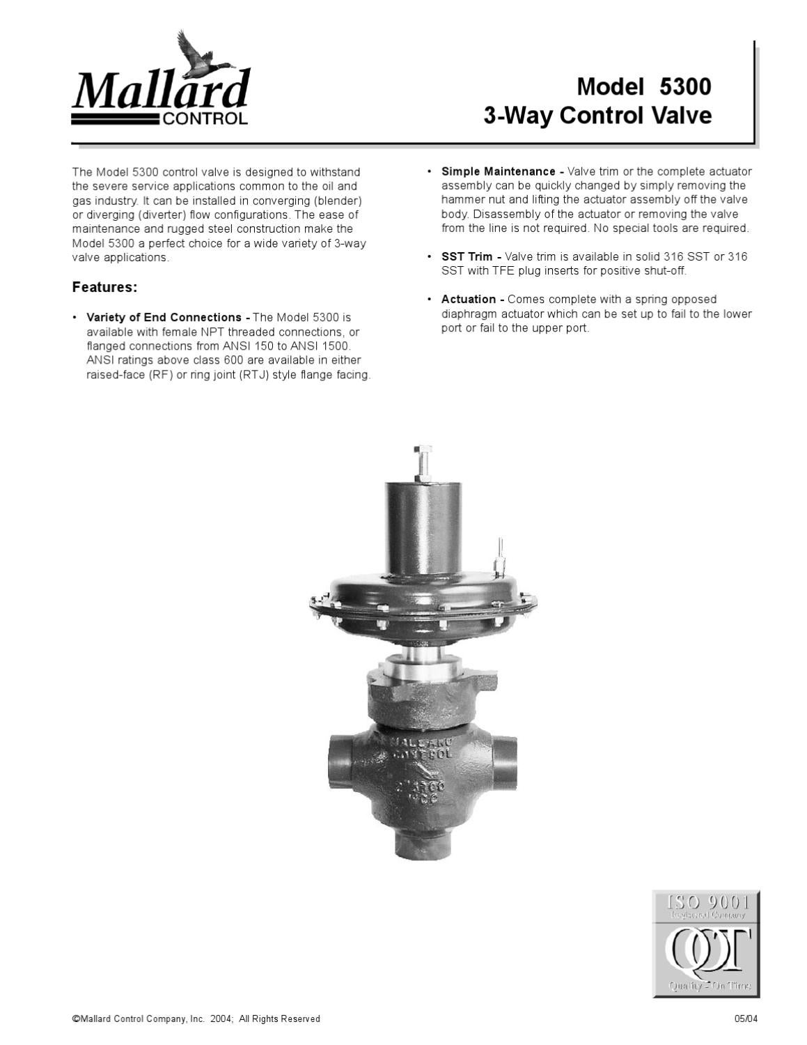 5300 Valve Bulletin by RMC Process Controls & Filtration, LLC. - Issuu