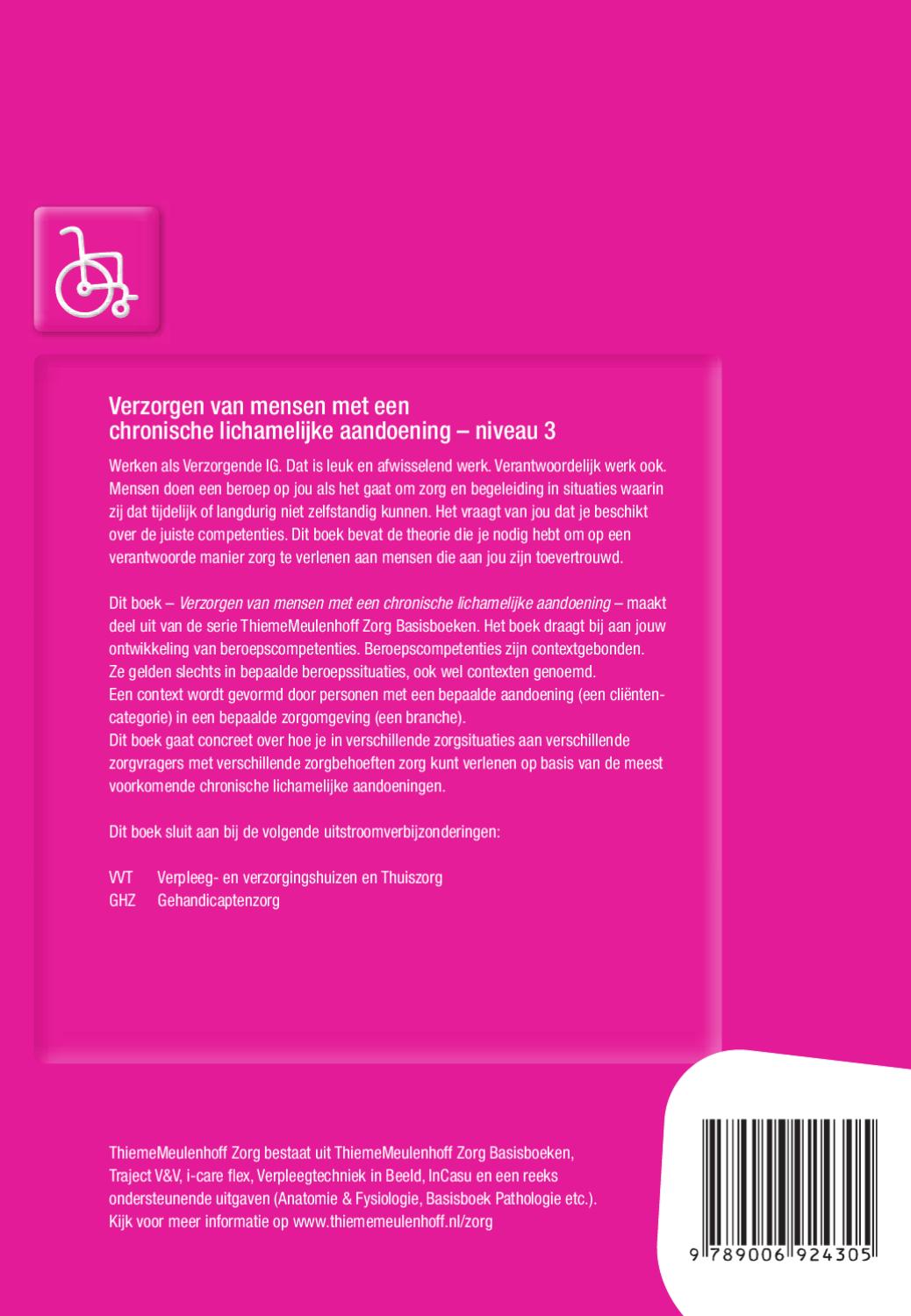 Verzorgen van mensen met een chronische lichamelijke aandoening niveau ...