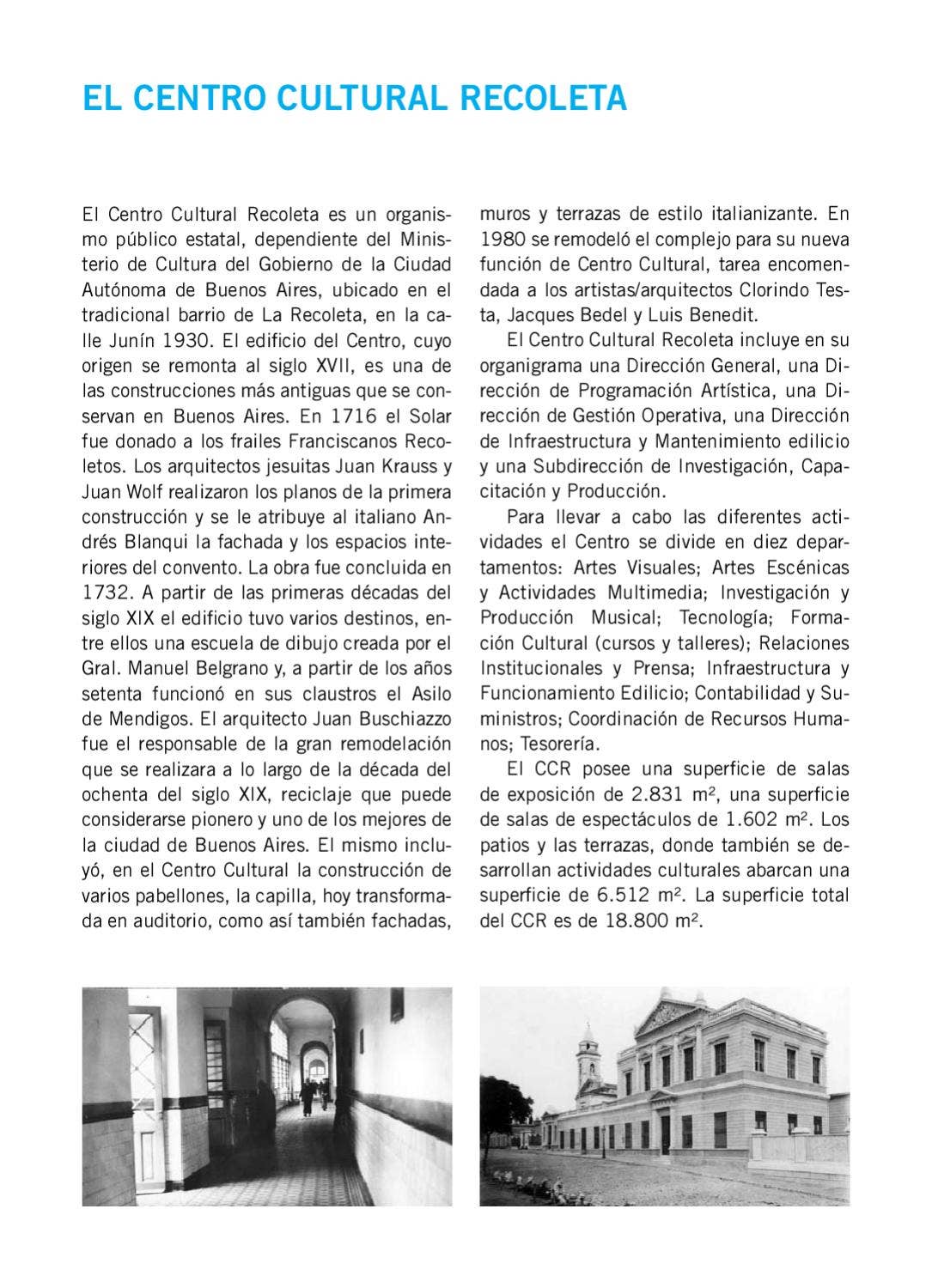 Brochure CCR by Centro Cultural Recoleta - Issuu