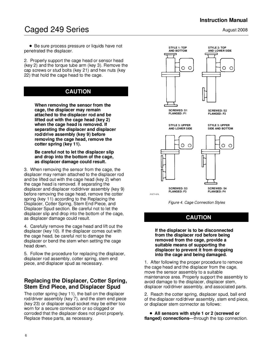 249 Series Sensor CAGED Instruction Manual Aug 2008 by RMC Process ...