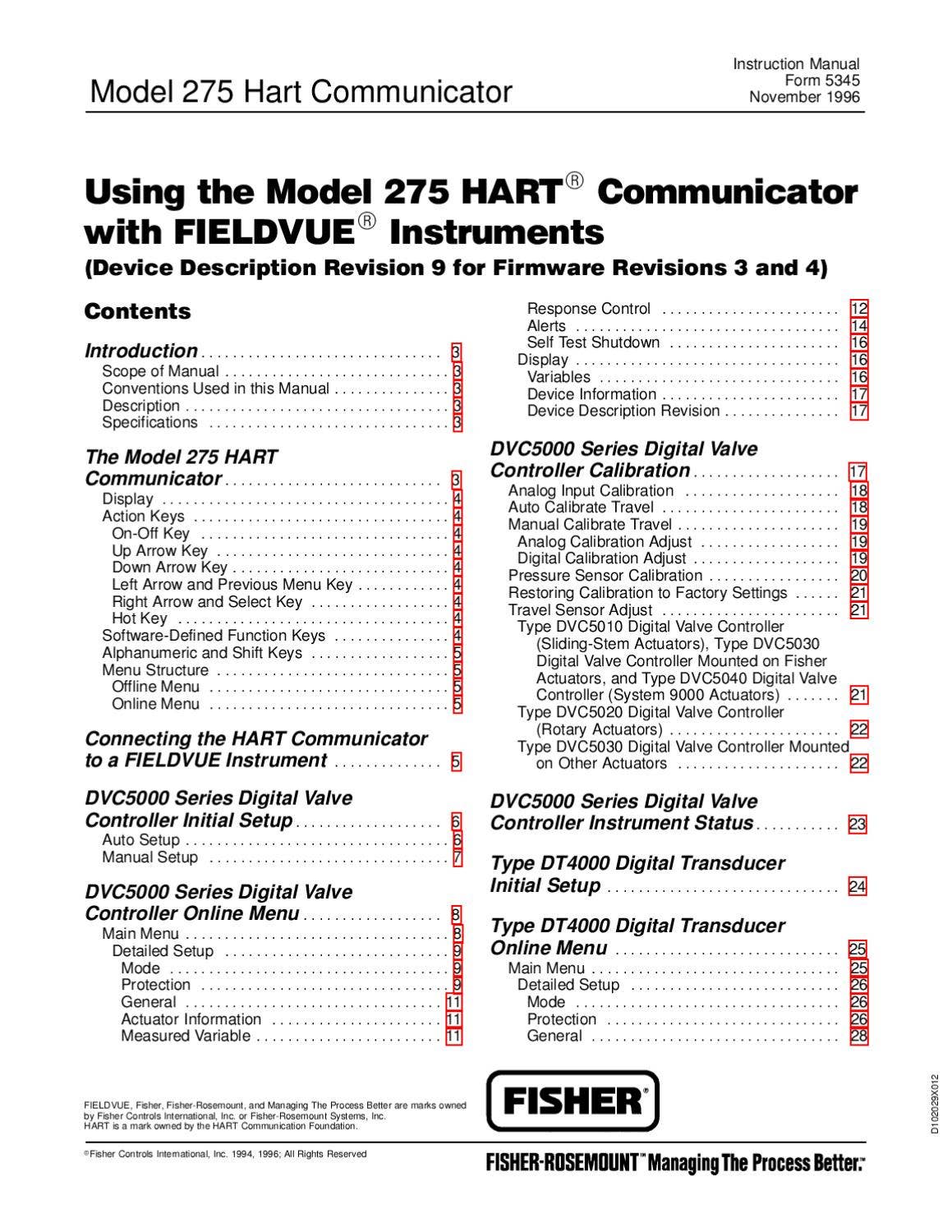 275 HART Communicator Manual by RMC Process Controls & Filtration, LLC ...