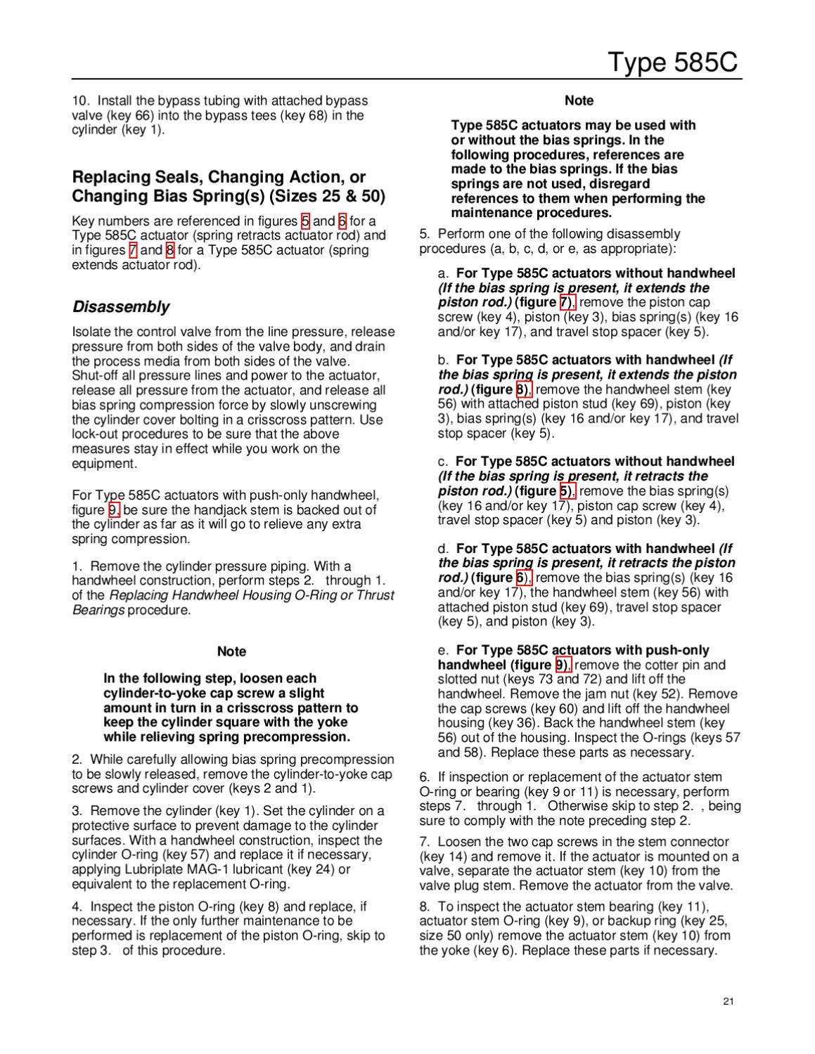 585C Actuator Manual Instruction Manual by RMC Process Controls ...