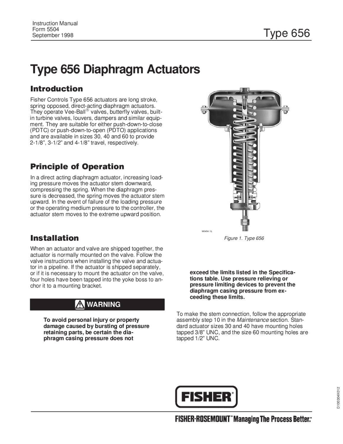 656 Actuator Instruction Manual by RMC Process Controls & Filtration ...