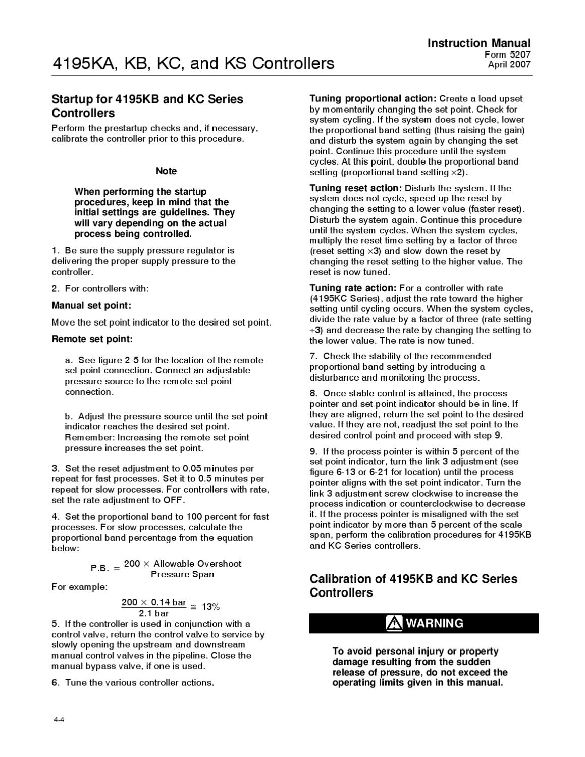 4195KA~KB~KC~KS Instruction Manual April 2007 by RMC Process Controls ...