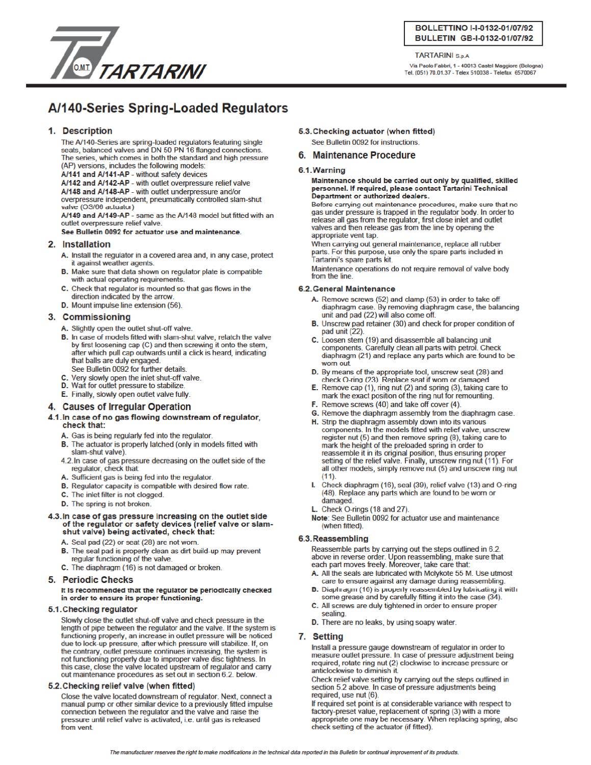 A140 Instruction Manual by RMC Process Controls & Filtration, LLC. - Issuu