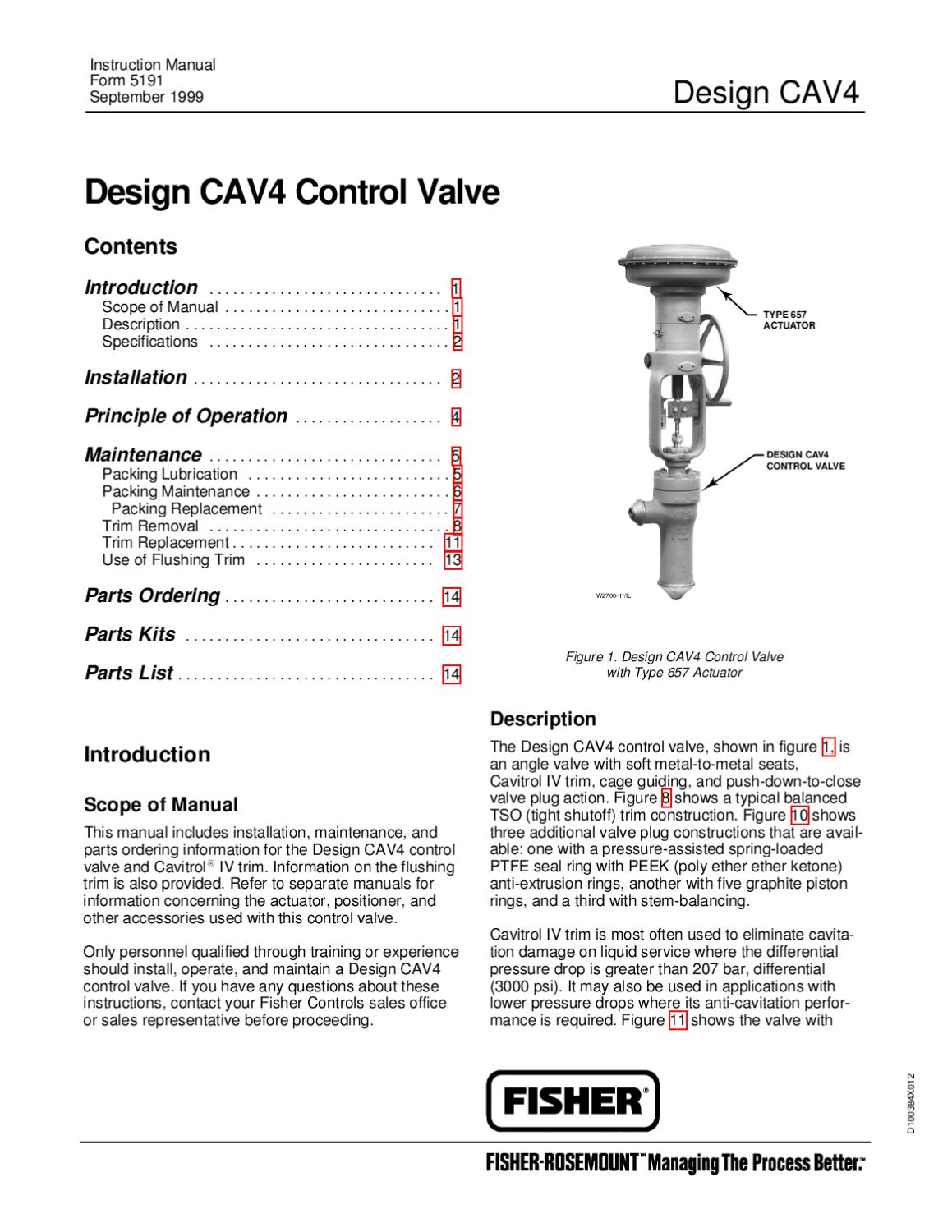 CAV4 Valve Instruction Manual by RMC Process Controls & Filtration, LLC ...
