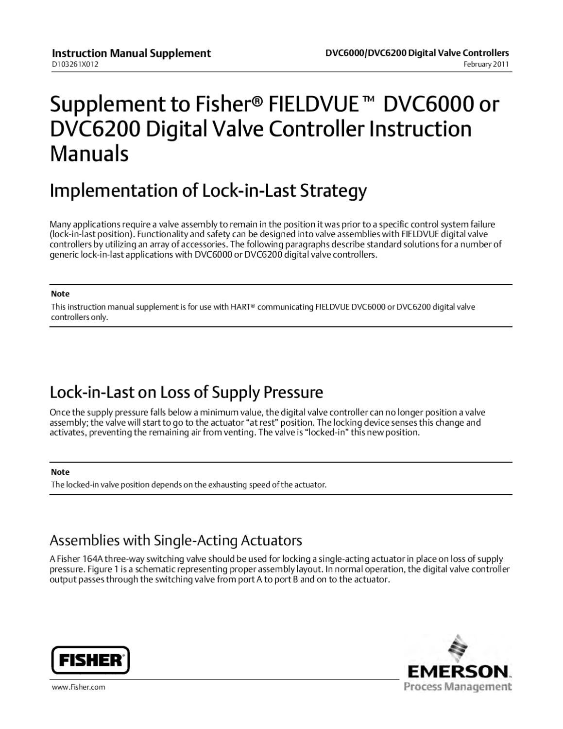 DVC6000 Instruction Manual Supplement by RMC Process Controls ...