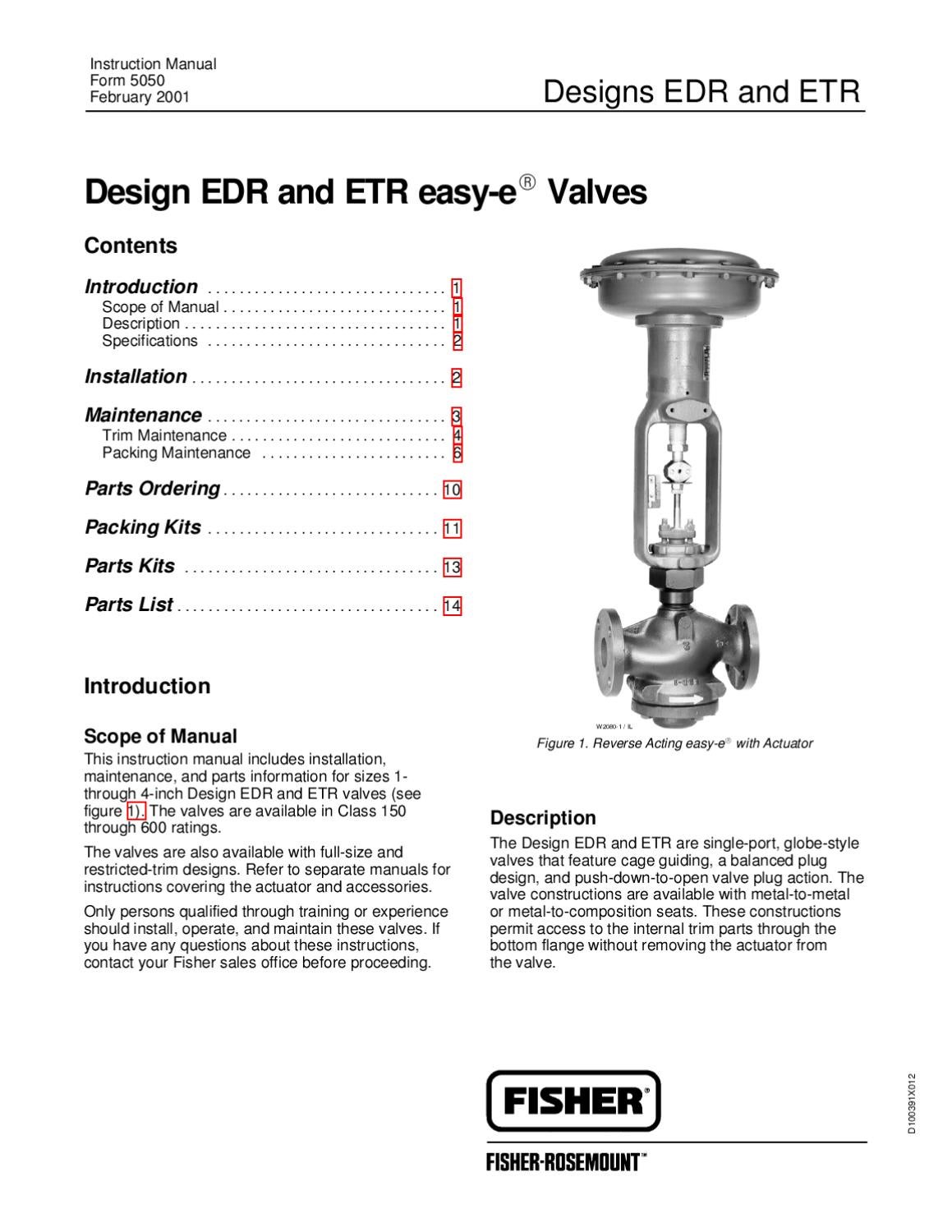 EDR~ETR Valve Instruction Manual by RMC Process Controls & Filtration ...