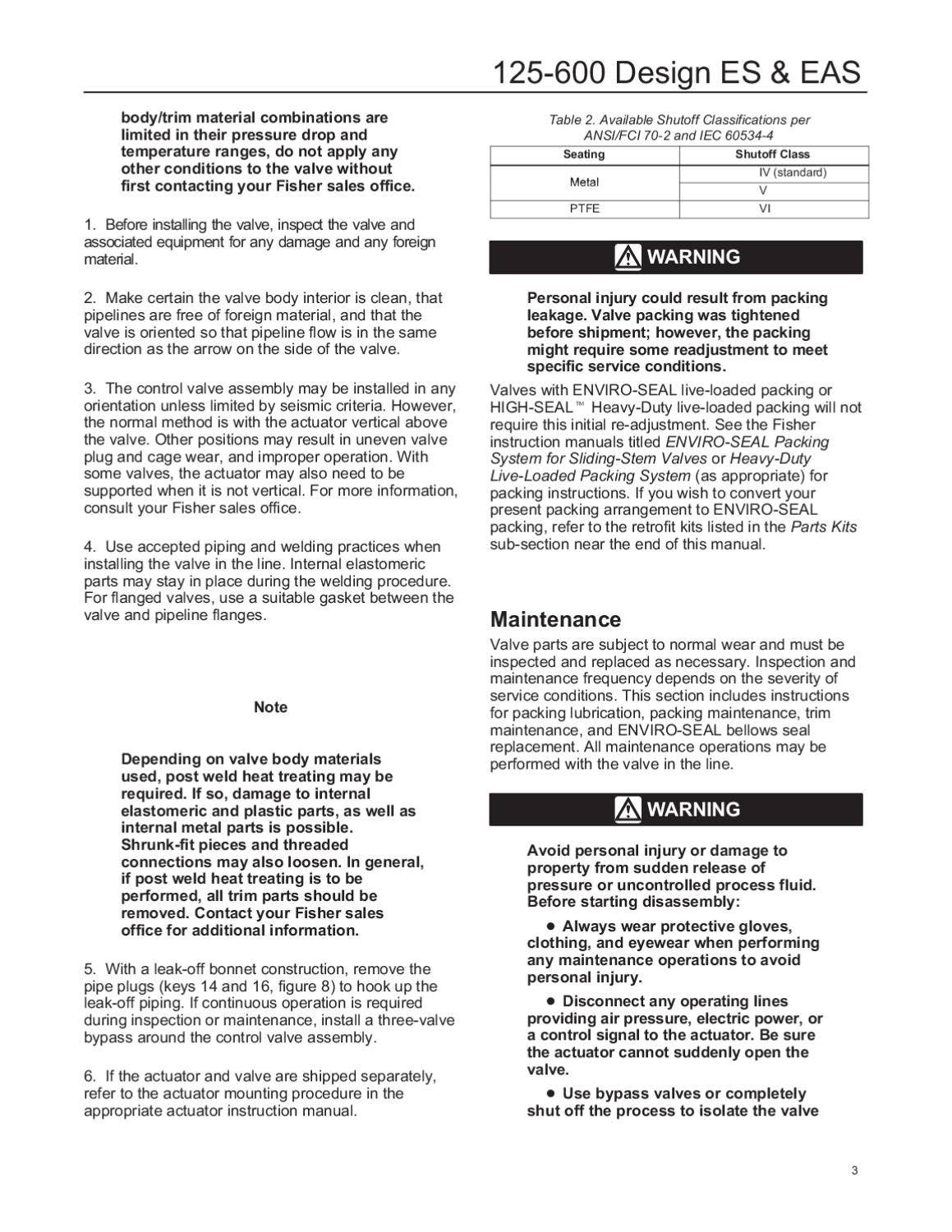 ES~EAS Valve Instruction Manual by RMC Process Controls & Filtration ...