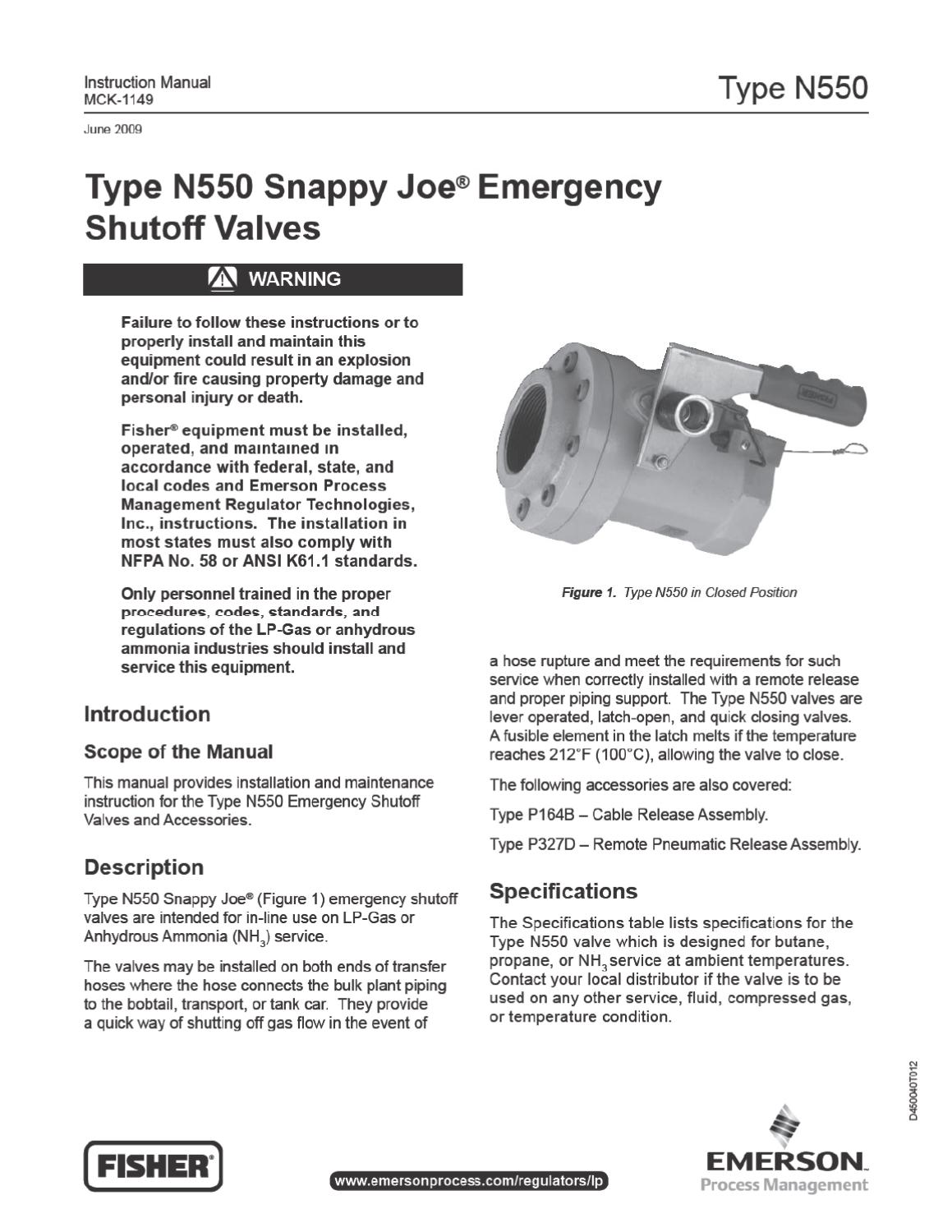 N550 SNAPPY JOE Instruction Manual by RMC Process Controls & Filtration ...