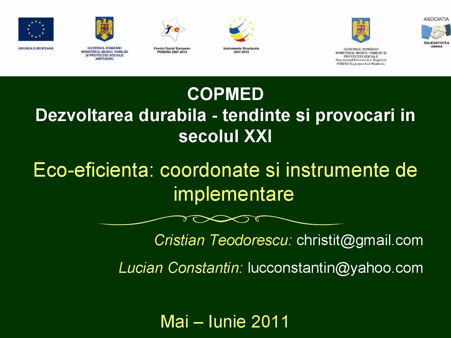 EcoEficienta coordonate si instrumente de implementare by Octavian ...