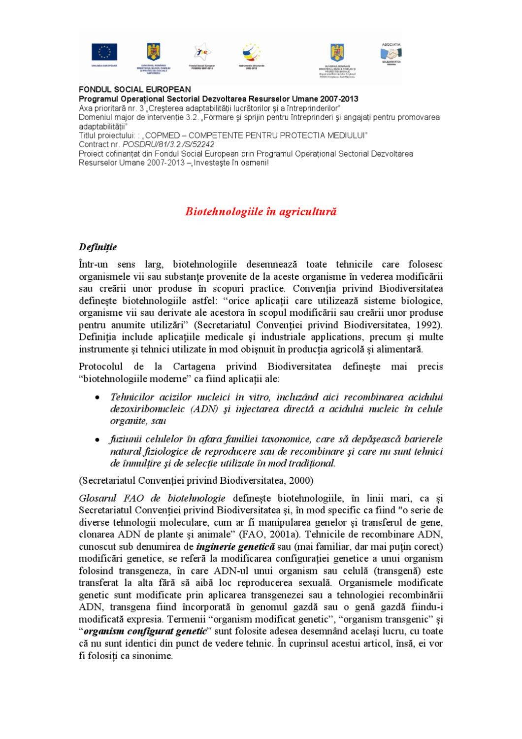 Biotehnologiile agricole Rom by Octavian Turcu - Issuu