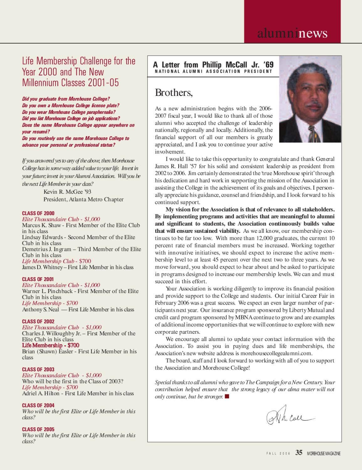 Morehouse Magazine Fall 2006 by Morehouse College - Issuu