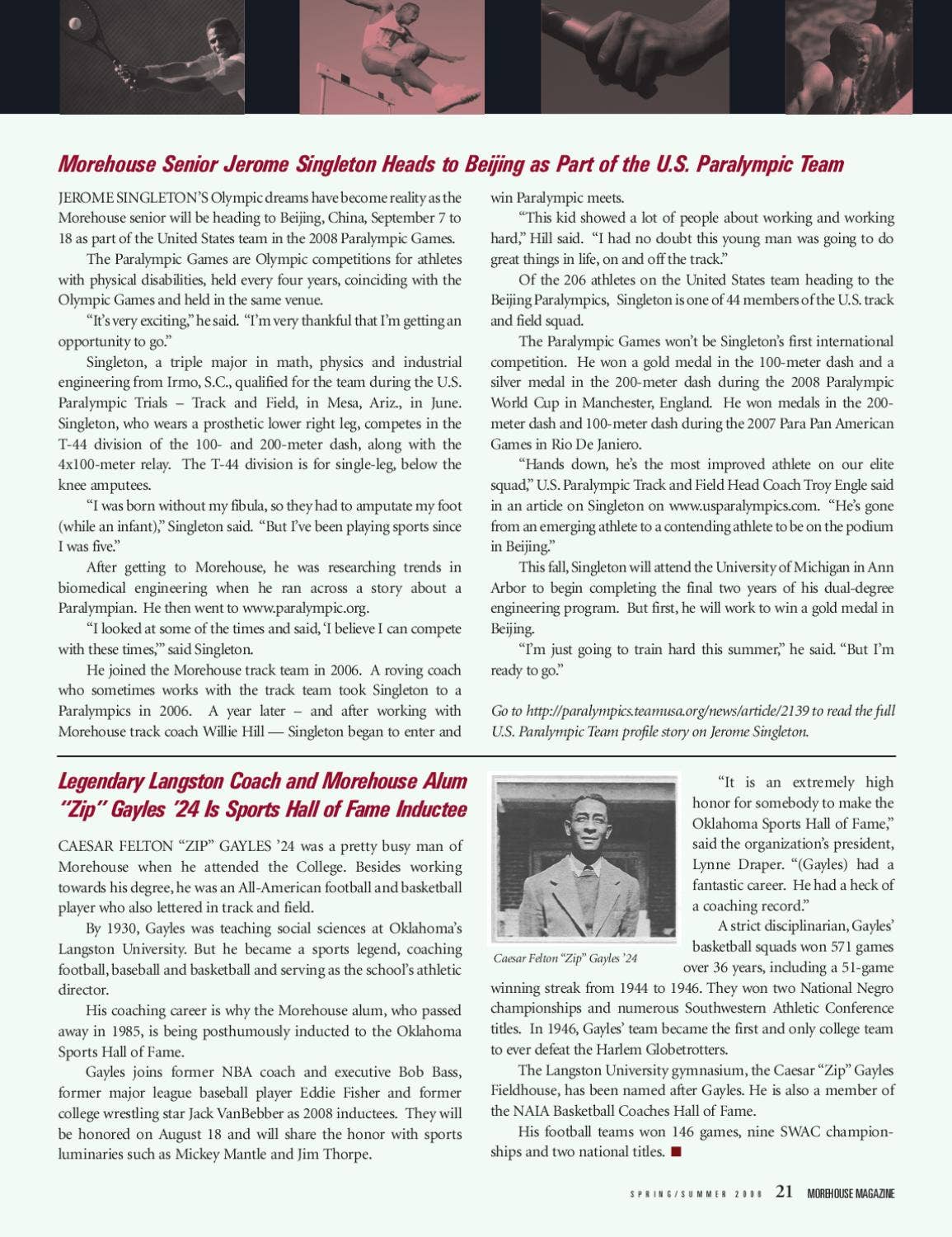 Morehouse Magazine Spring/Summer 2008 by Morehouse College - Issuu