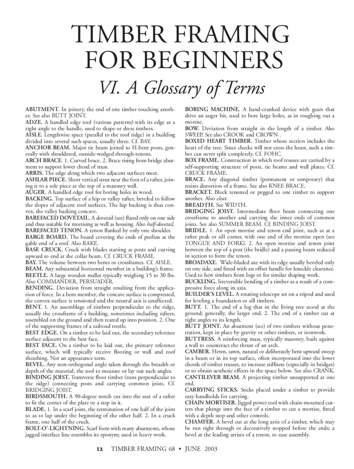 Timber Frame glossary by Natural Element Homes, LLC - Issuu