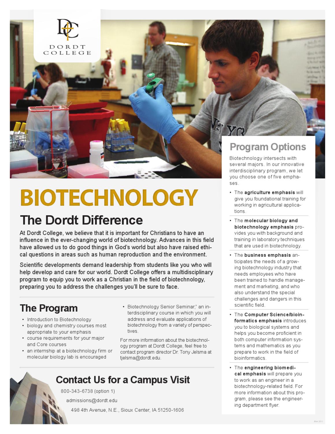 Biotechnology information sheet by Dordt University - Issuu