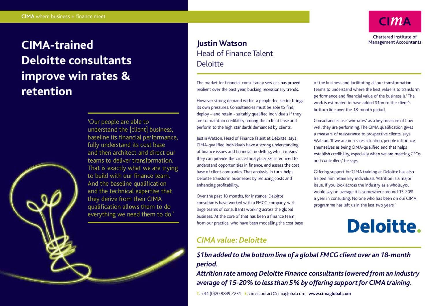 CIMA value: Deloitte by Chartered Institute of Management Accountants ...