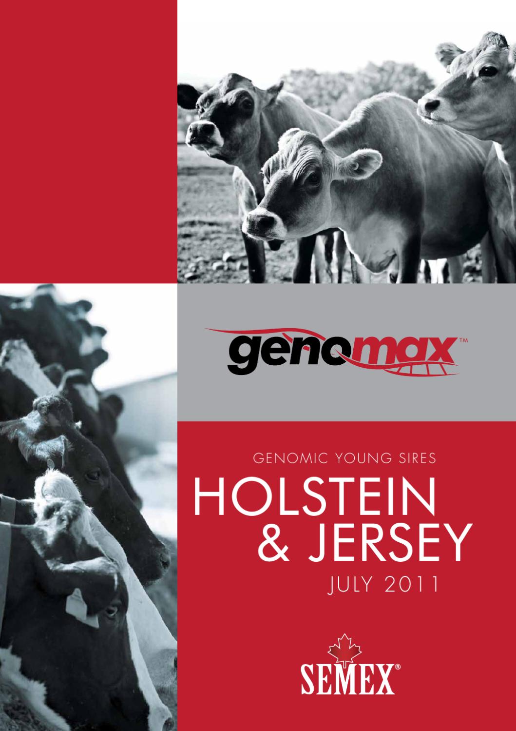 Australia - Holstein & Jersey Genomax Catalogue July 2011 by Semex - Issuu