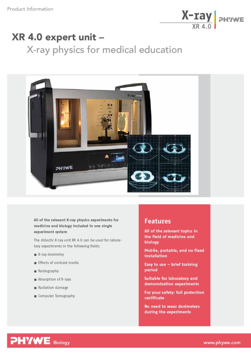 EN XR 4.0 expert unit –X-ray physics for medical education by PHYWE ...