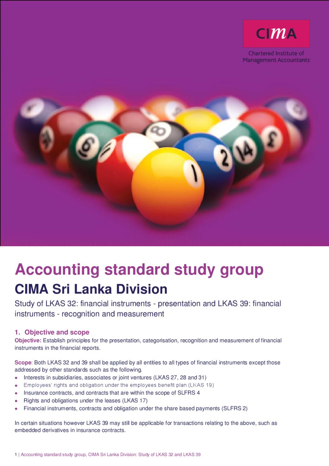 LKAS 32 and LKAS 39: financial instruments by Chartered Institute of ...
