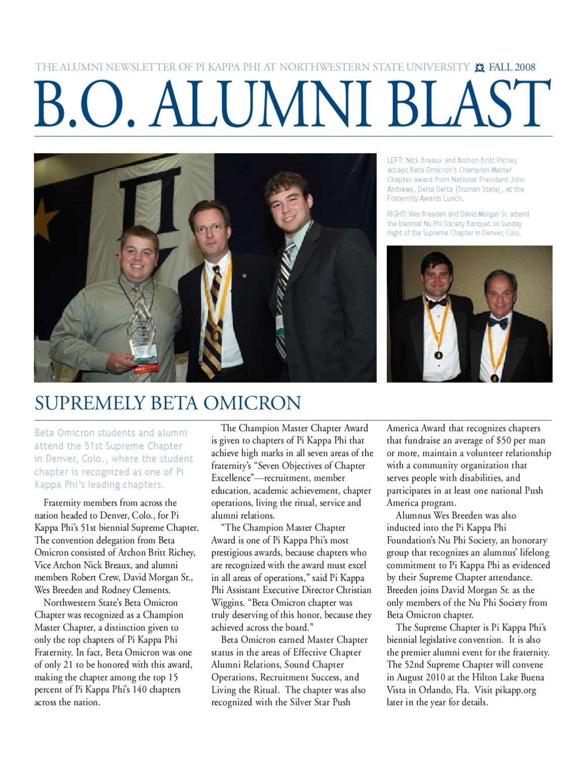 Beta Omicron - Fall 2008 by Pi Kappa Phi - Issuu