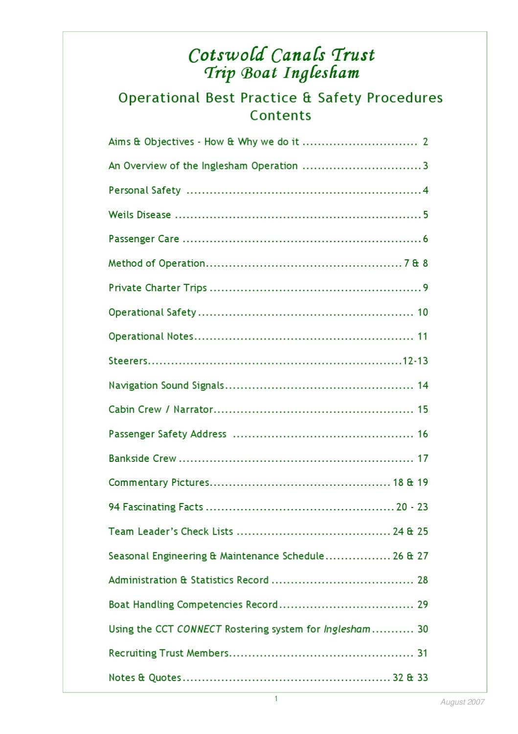 Certificate of Boat Management - Worked Example by The Inland Waterways ...