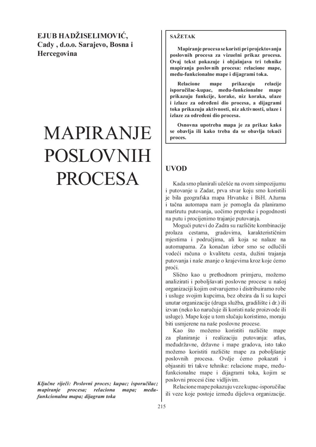 Mapiranje poslovnih procesa by kvaliteta.net - Issuu