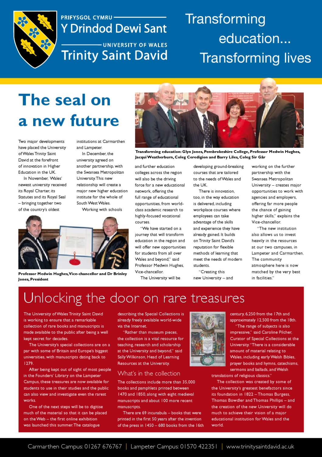 Trinity Saint David Newsletter 1 by University of Wales Trinity Saint ...