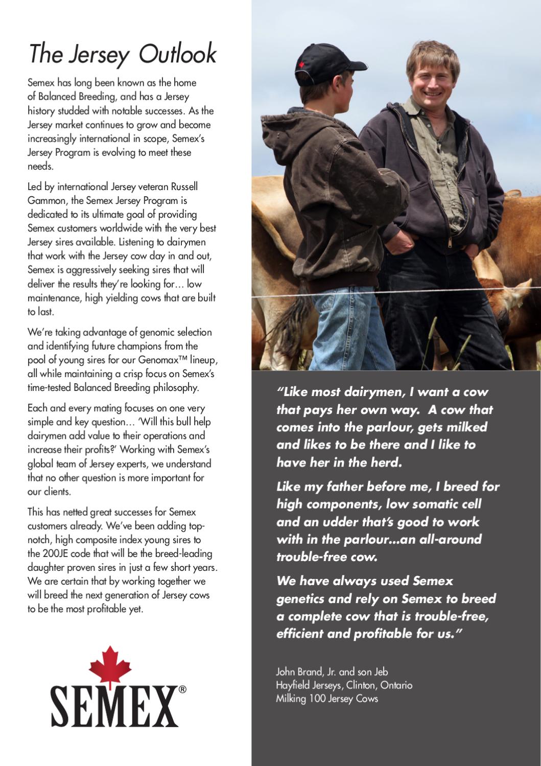 Semex Alliance August 2011 Jersey Catalogue by Semex - Issuu