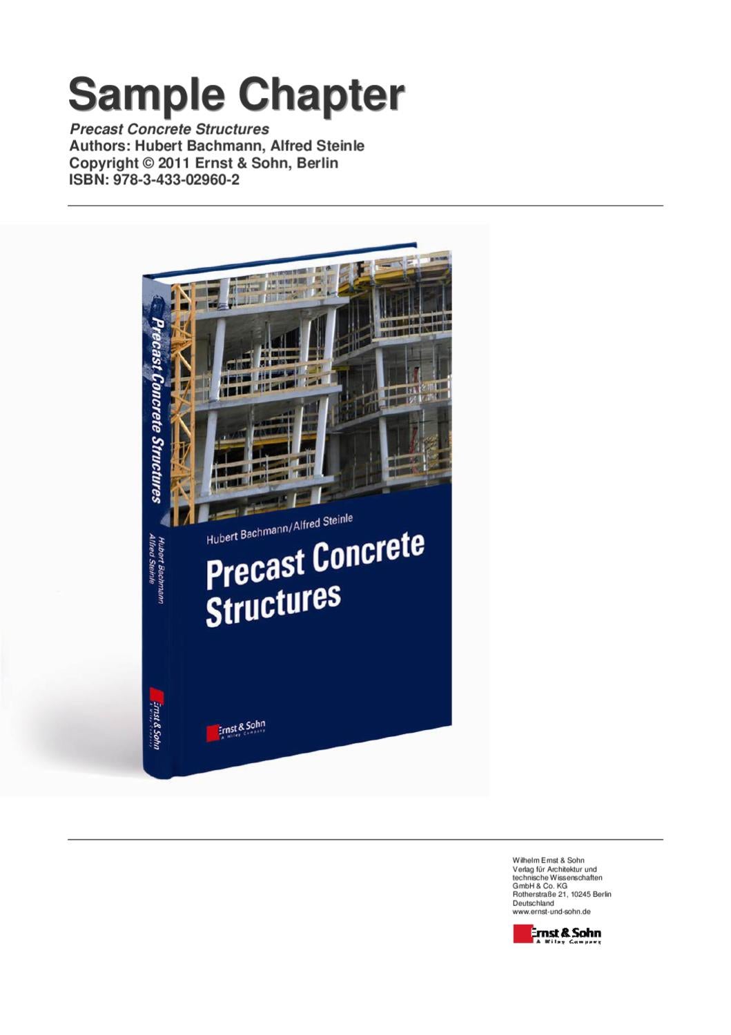 Precast Concrete Structures by Ernst & Sohn - Issuu