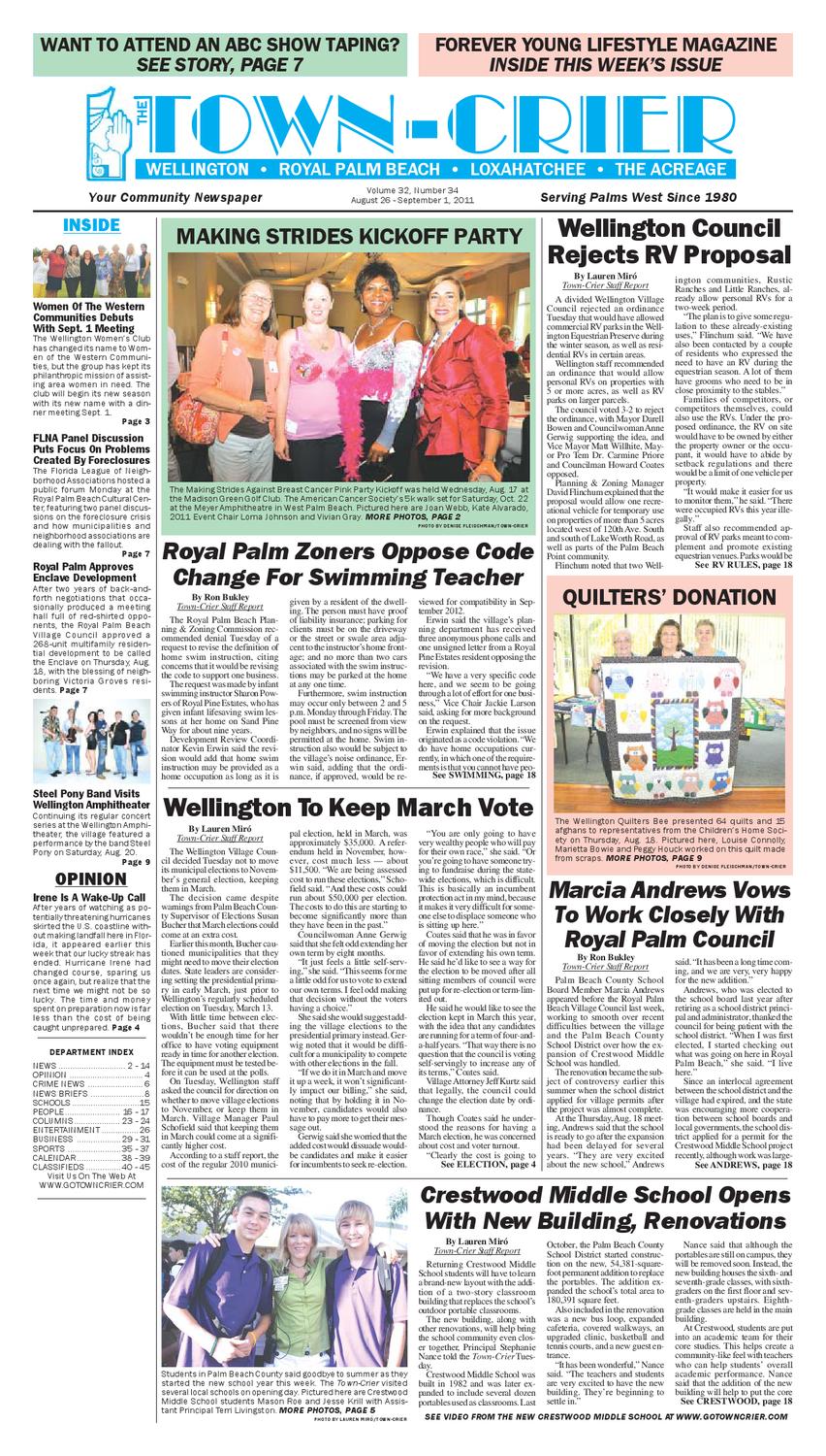 Town-Crier Newspaper August 26, 2011 by Wellington The Magazine LLC - Issuu