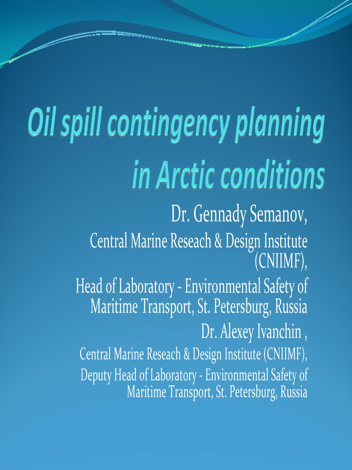 Oil-Spill Contingency Planning in Arctic Conditions by World Maritime ...