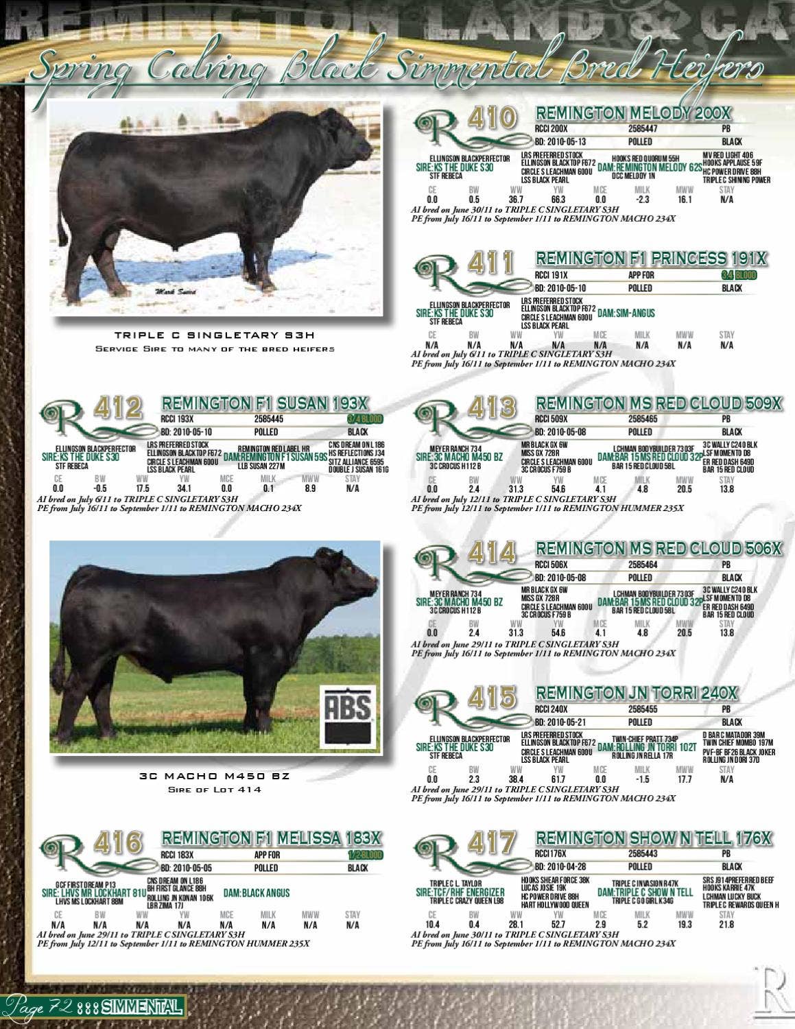 Remington Land & Cattle - Simmental by Cattle In Motion, LLC - Issuu