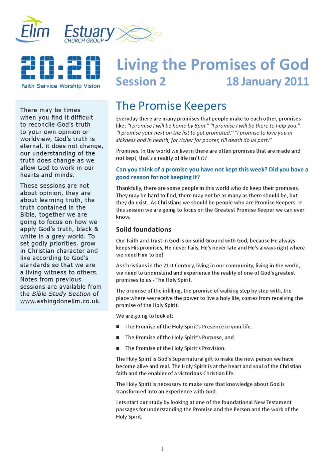 2011_01_18 Session 02 Promise Keepers by Estuary Elim Church - Issuu