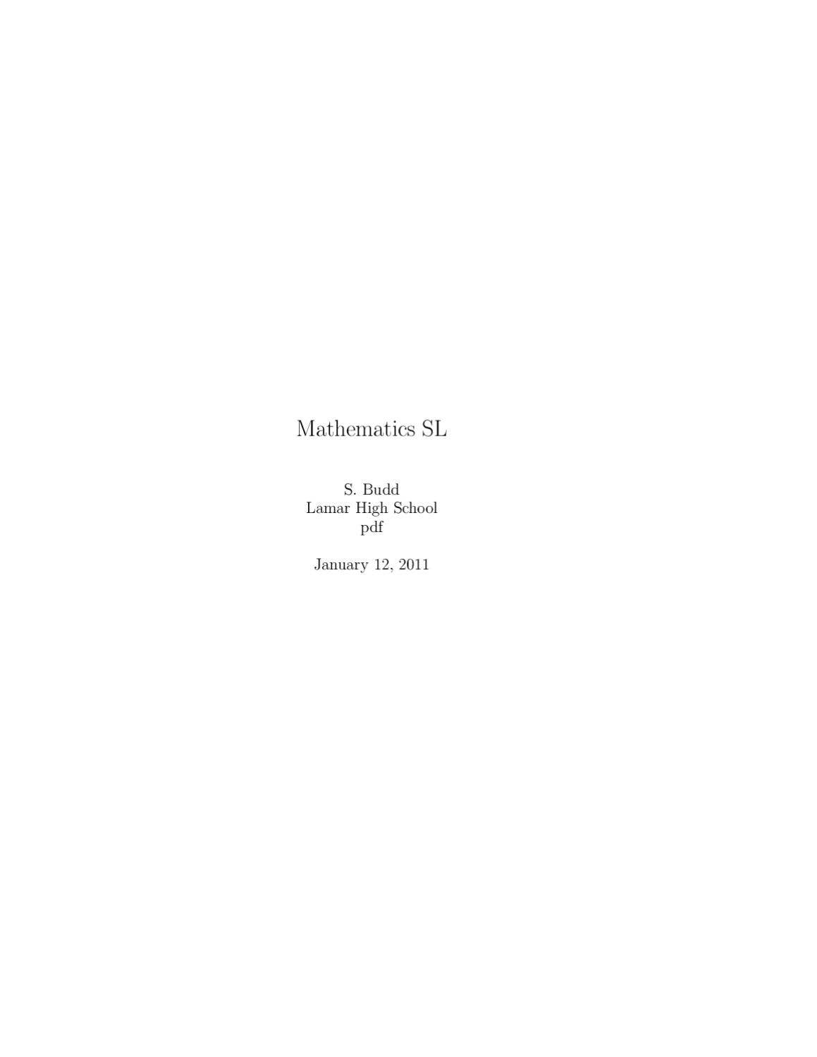 Math SL by Steven Budd - Issuu