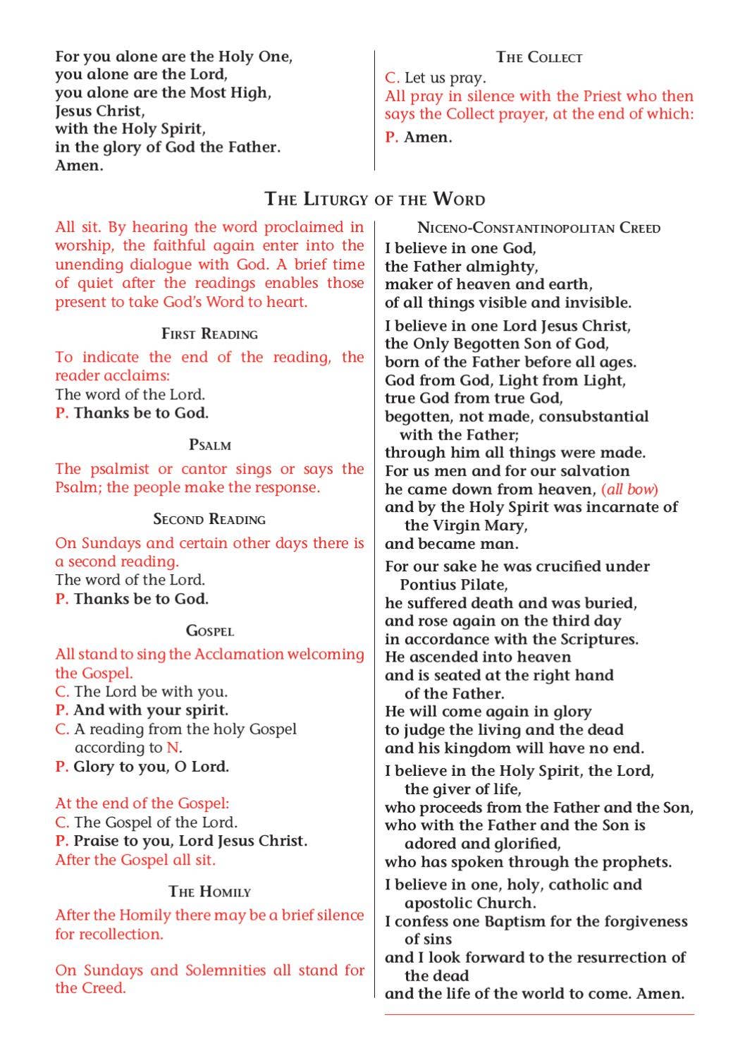 Order of Mass card (A5 size) by Catholic Truth Society - Issuu