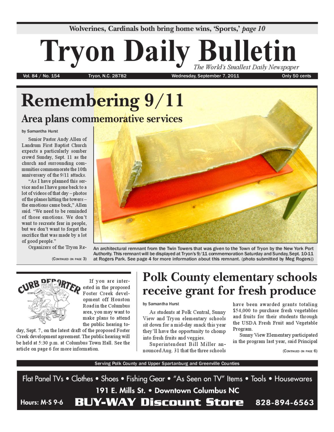 09-07-11 Daily Bulletin by Tryon Daily Bulletin - Issuu