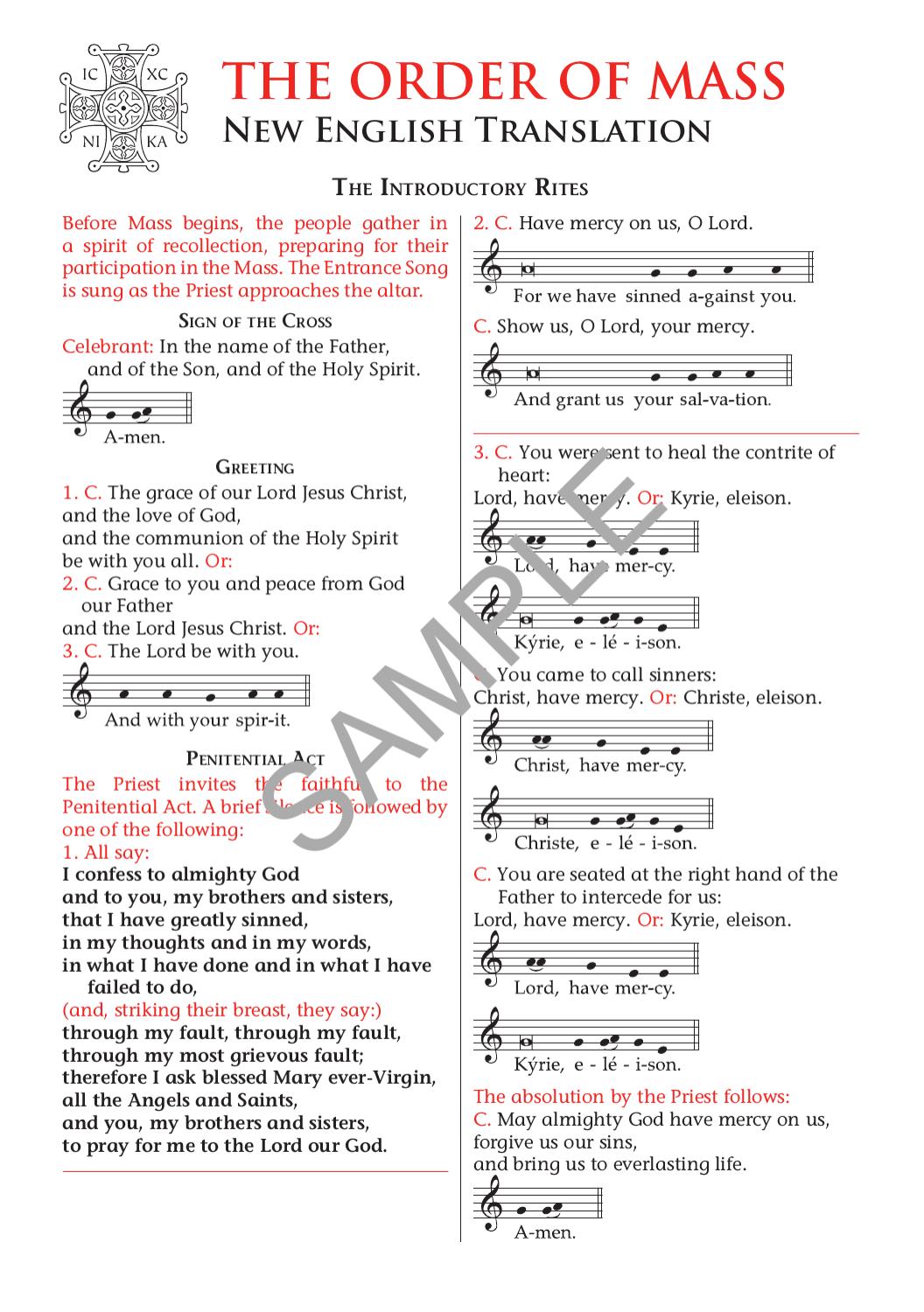 Order of Mass Card with Music by Catholic Truth Society - Issuu