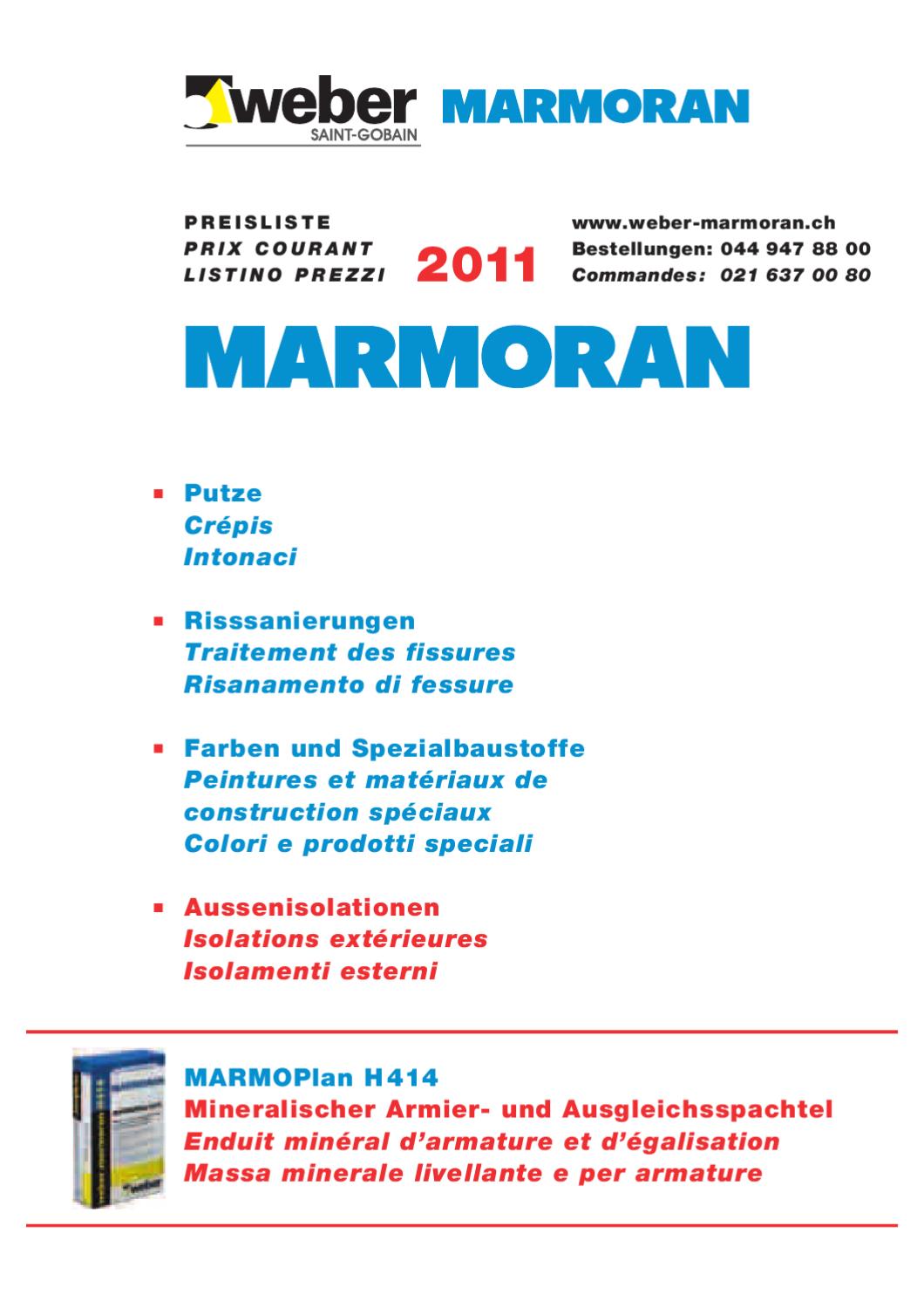 Marmoran Preisliste 2011 by Weber - Issuu
