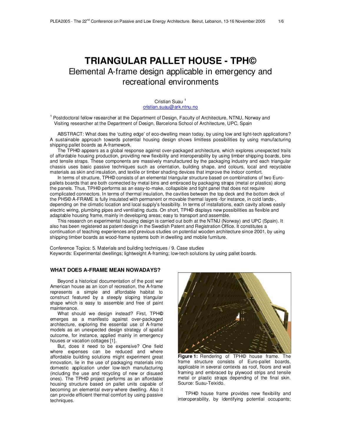 TRIANGULAR PALLET HOUSE - TPH© by Dr Cristian Suau Ibanez - Issuu