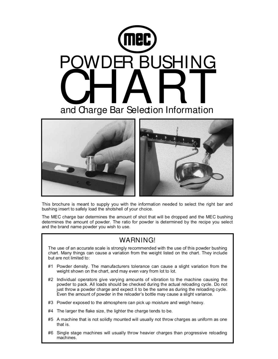 Mec Powder Bushing Chart by Graf & Sons, Inc - Issuu