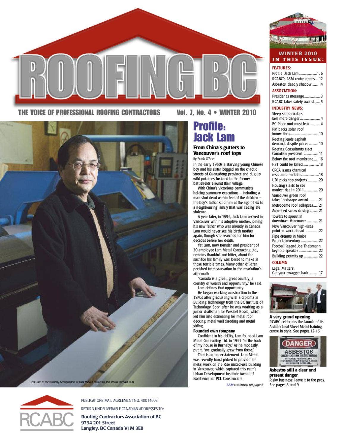 Roofing BC Winter 2010 by RCABC - Issuu
