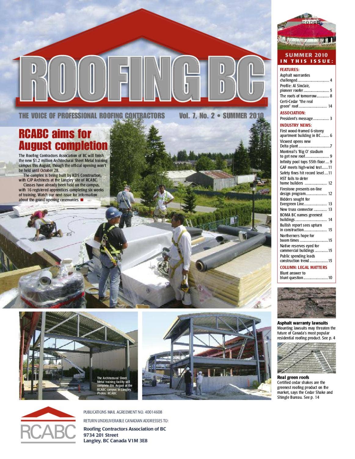 Roofing BC Summer 2010 by RCABC - Issuu