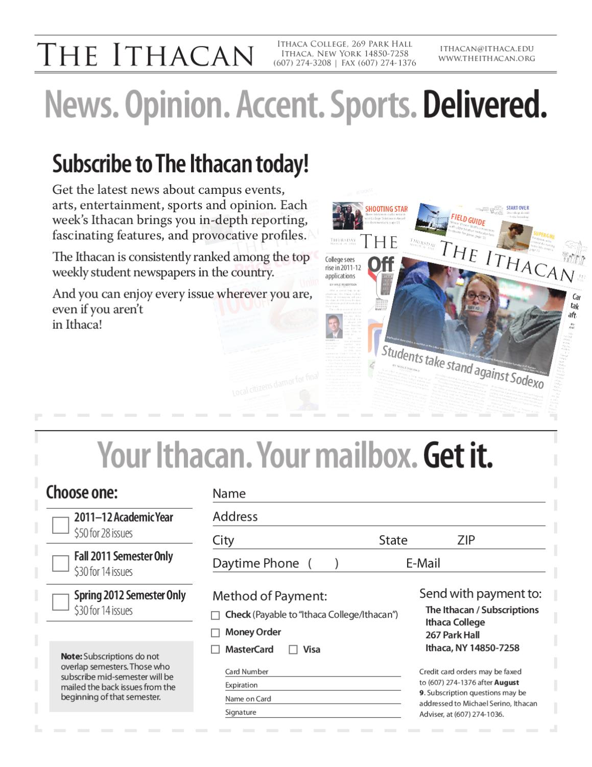 /subscription by The Ithacan - Issuu